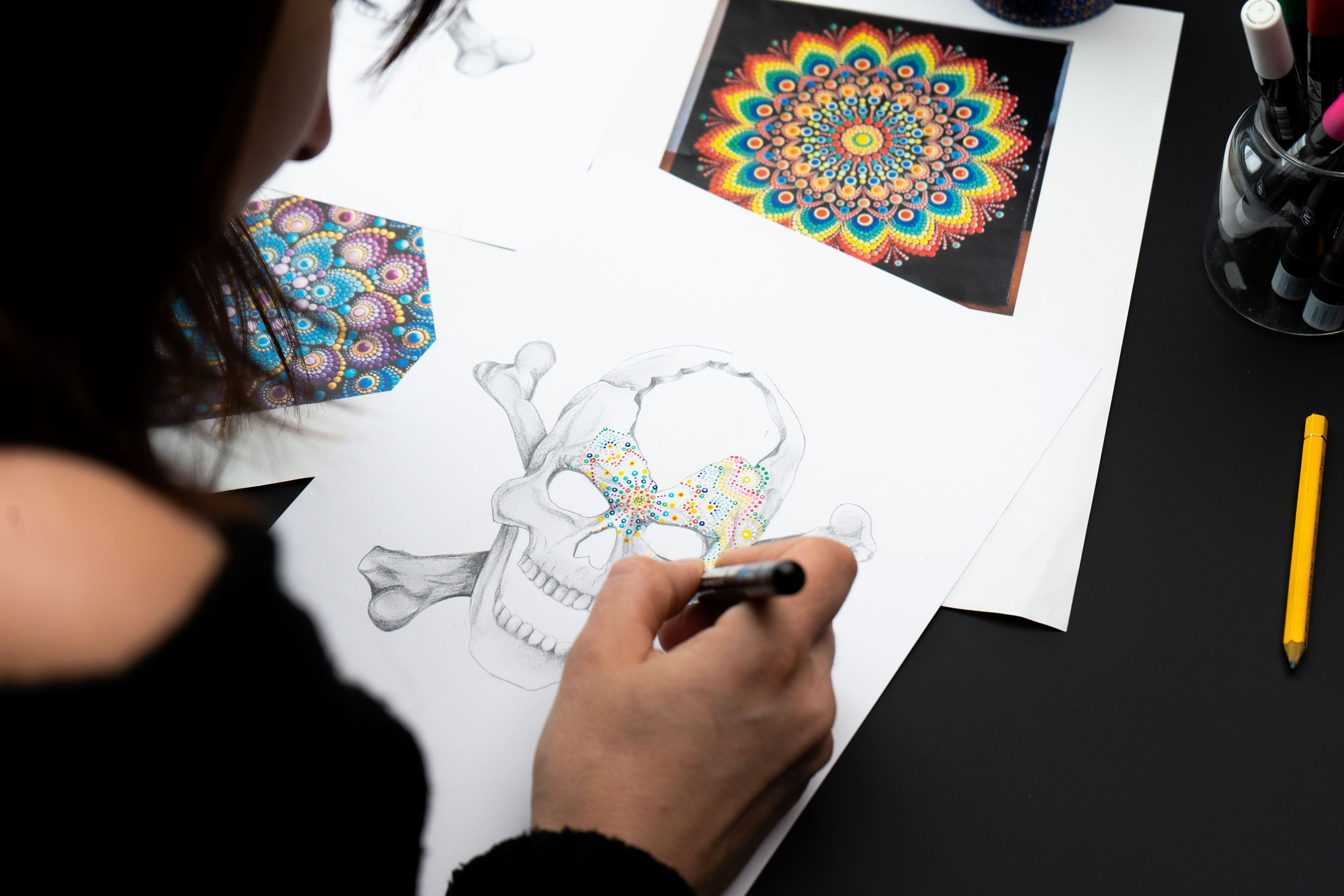 Toubillon Skelet Ceramic - Skull Pointillism | Jaquet Droz